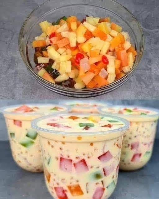 🍨 Creamy Fruit Custard (Fruit Salad Cups) – Little Healthy Life
