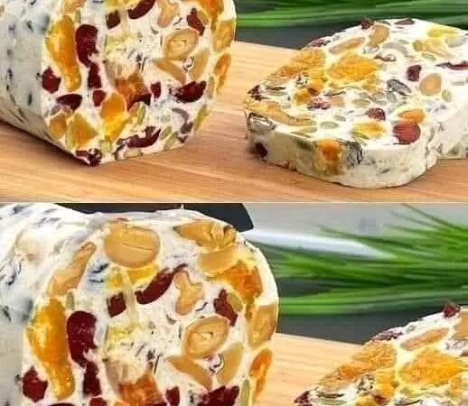 🍓🥜 No-Bake Fruit & Nut Cream Log – Little Healthy Life